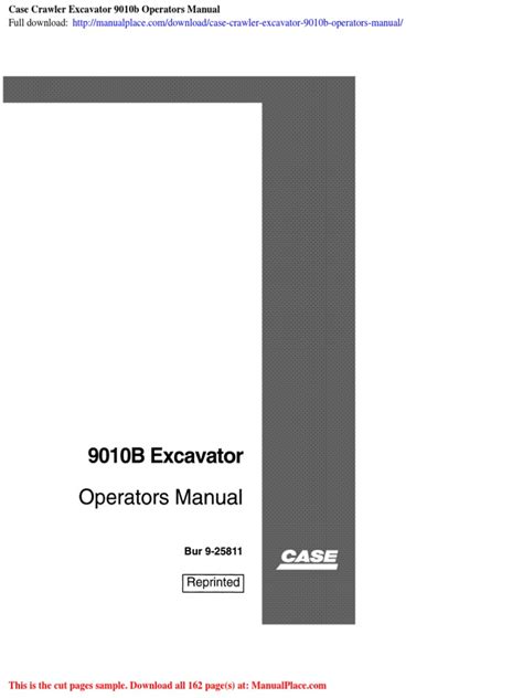Case Crawler Excavator 9010b Operators Manual Pdf