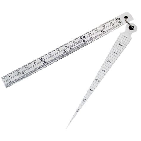 Taper Gap Gauge And Straight Ruler 1 15mm 1 15cm Stainless Steel Depth