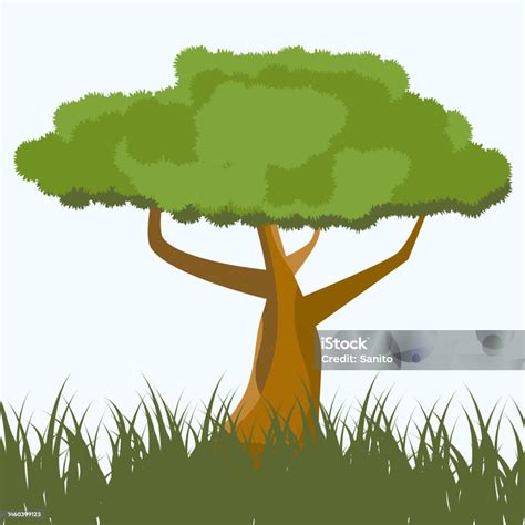 Tree And Grass Cartoon Image Illustration Stock Illustration Download