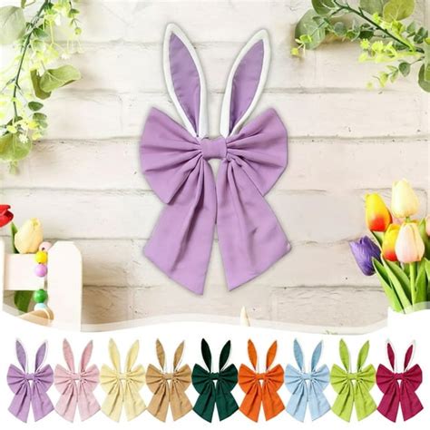 Easter Bunny Ear Bow Pendant Cute Festive Ornament For Home And Party