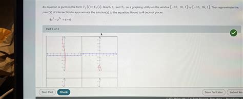 solved an equation is given in the form y1 x y2 x ﻿graph