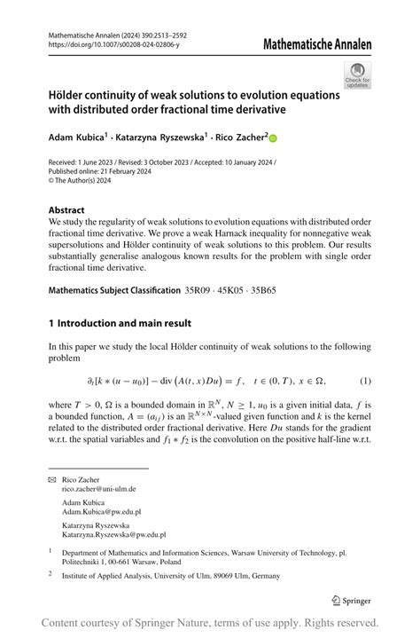 Pdf Hölder Continuity Of Weak Solutions To Evolution Equations With