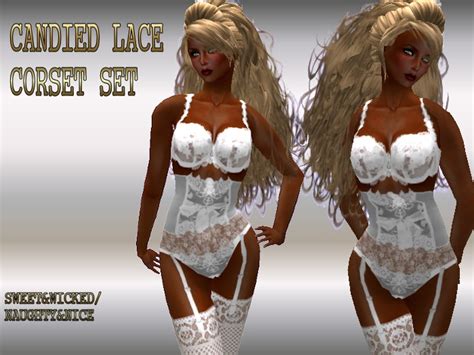Second Life Marketplace Nandn Candied Lace Corset Set