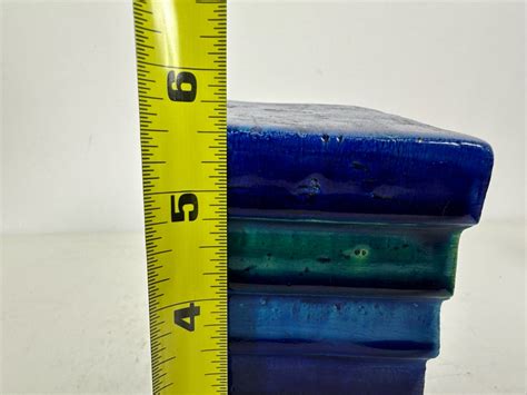 Vintage Mcm Bitossi Italian Ceramic Pottery Blues And Greens 425w X 3