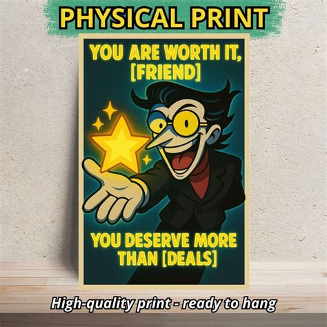 Spamton Deltarune Style Poster Motivational Art Print Satin Matte