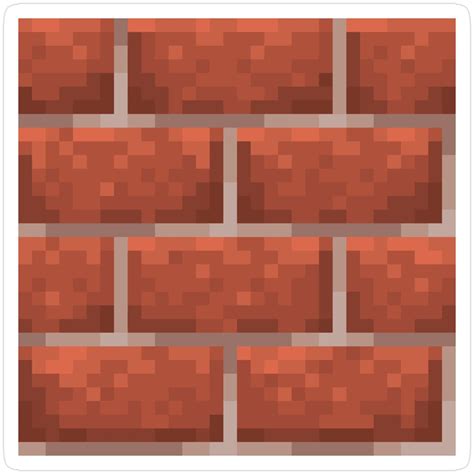 Minecraft Bricks Block Texture Pixel Art Sticker Minecraft Wall