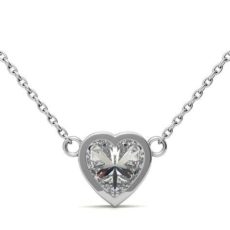 Heart Moissanite Solitaire Necklace With Chain Pen281