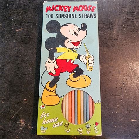 1950s Mickey Mouse 100 Sunshine Paper Straws Store The Funky Pickers Shed Vinyl