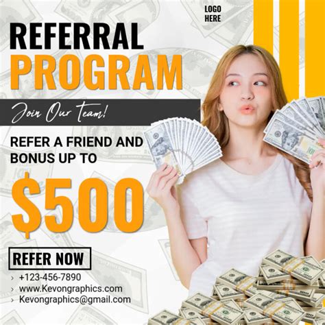 White Maximalist Referral Program Instagram Post Template Postermywall