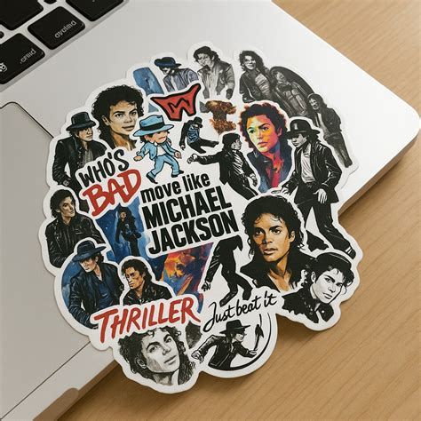 Kit Com Adesivos Personalizados Michael Jackson Stickers Criativos Do