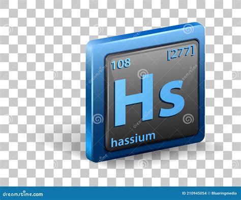 Hassium Hs Element Symbol From Periodic Table Series Royalty Free