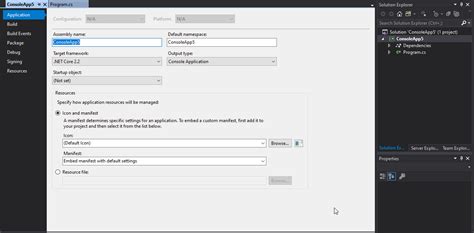 c where is the properties or assemblyinfo cs file folder stack