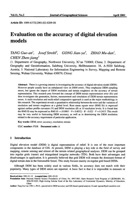 Pdf Evaluation On The Accuracy Of Digital Elevation Models