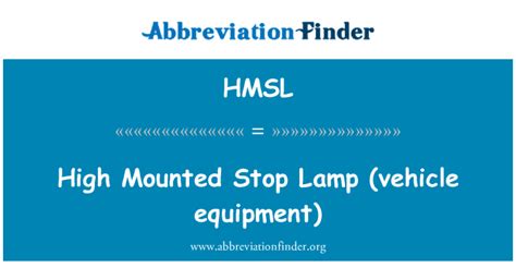 Hmsl는 높은 거치 된 정지 램프 차량 장비 High Mounted Stop Lamp Vehicle Equipment