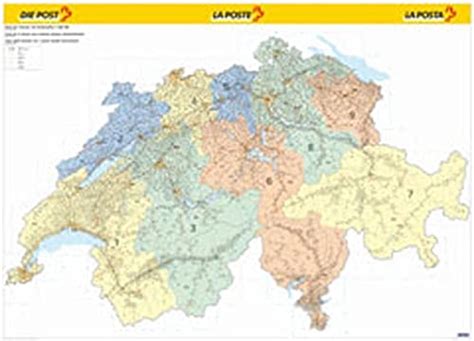 Switzerland Postcode Wall Map Laminated 9783259901014