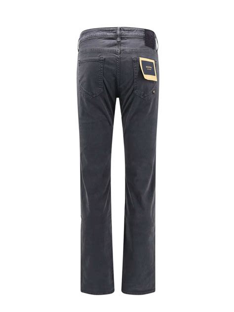 Incotex Stretch Cotton Trouser With Back Suede Logo Patch Incotex
