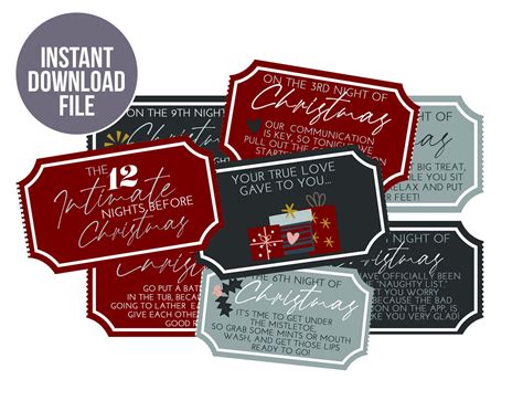 12 Days Of Christmas Intimacy Countdown Sexy Tickets For Your Spouse