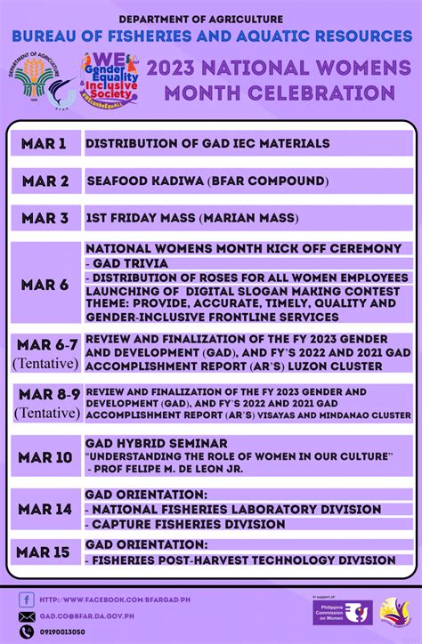 2023 National Womens Month Celebration Activities