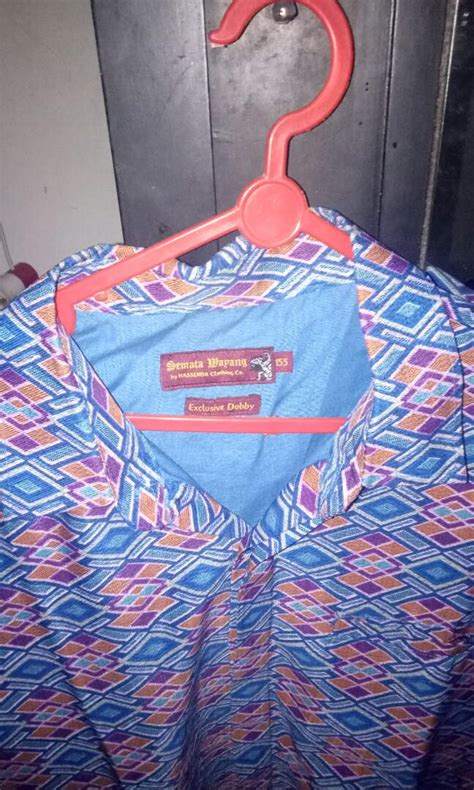 Batik Warna Biru Fesyen Pria Pakaian Di Carousell
