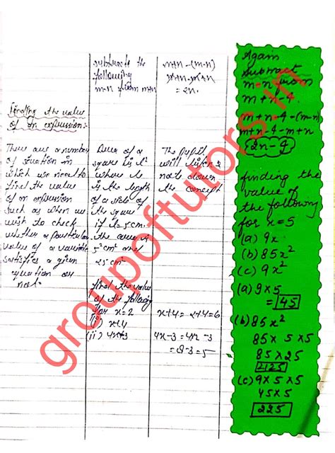 Algebraic Expressions Lesson Plan Maths Group Of Tutors