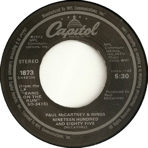 Paul Mccartney And Wings Band On The Run Nineteen Hundred And