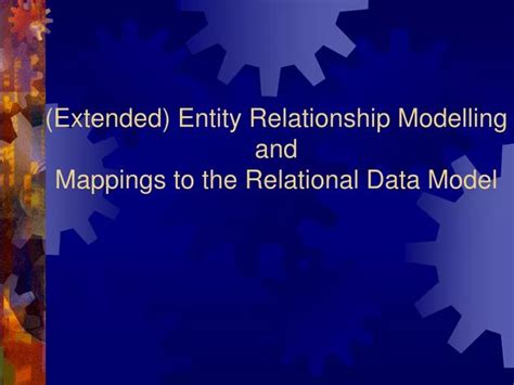 Ppt Extended Entity Relationship Modelling And Mappings To The
