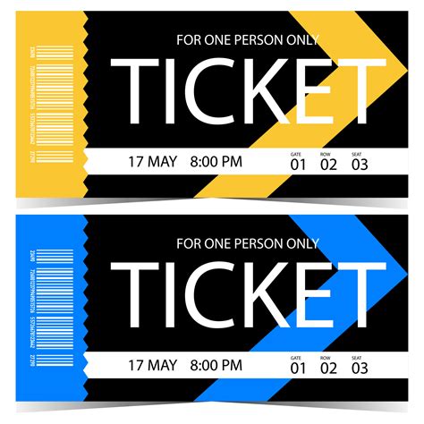 Ticket Mockup Design Modern Trendy Bright And Creative Event Entrance Ticket Access Or Pass