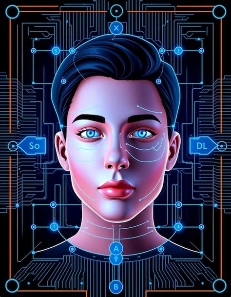 3d Face Recognition Set Biometric Id Facial Scanning And Cyber Security