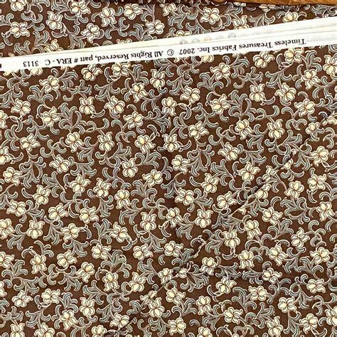 Brown Floral Fabric Etsy