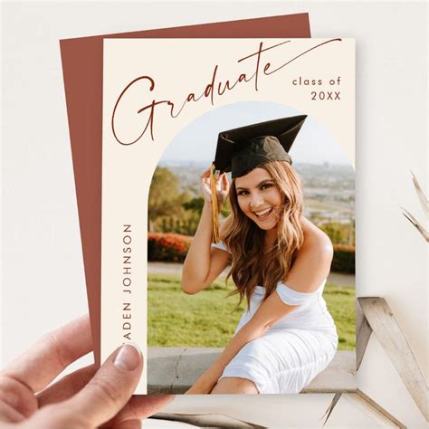 Modern Minimalist Grad Photo Graduation Party Invitation Zazzle