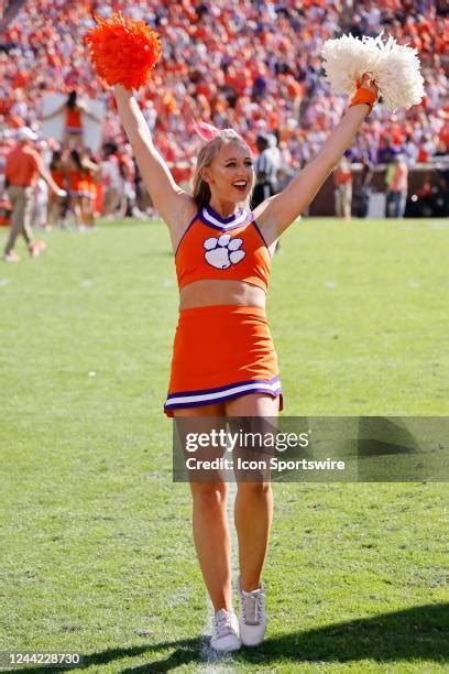 Clemson Cheerleaders Photos And Premium High Res Pictures Getty Images