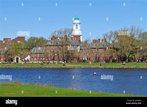 Harvard University And Charles River In Cambridge Massachusetts The