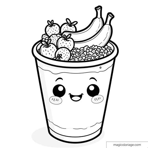 Fun Coloring Page Of Cute Fruit Smoothie To Print