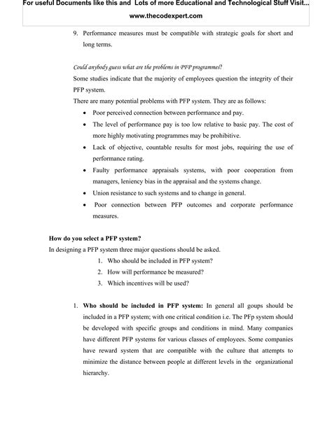 Pay For Performance Pfp Pdf