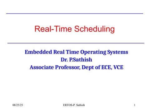 Embedded System Scheduling Algorithm Pptx