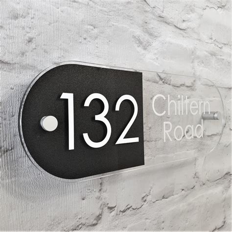 Modern Floating Glass Effect Plaques House Sign Solutions