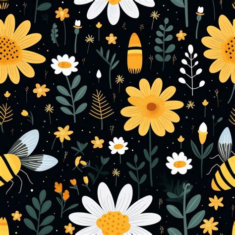 Premium Photo The Flawless Dance A Pattern Of The Bee And Flower