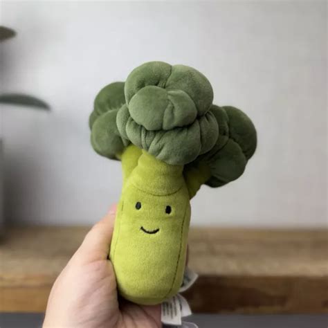 Jellycat Vivacious Broccoli Soft Toy Food Play Vegetables Suede
