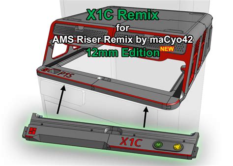 X1c Remix For Ams Riser Remix 12mm Lightstrip Remixed By Macyo42