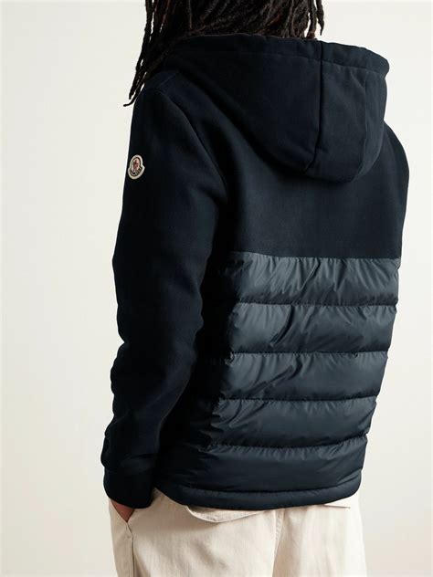 Moncler Logo Appliquéd Panelled Cotton Jersey And Quilted Shell Down