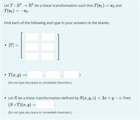 Solved Let T: R2 + R3 be a linear transformation such that | Chegg.com