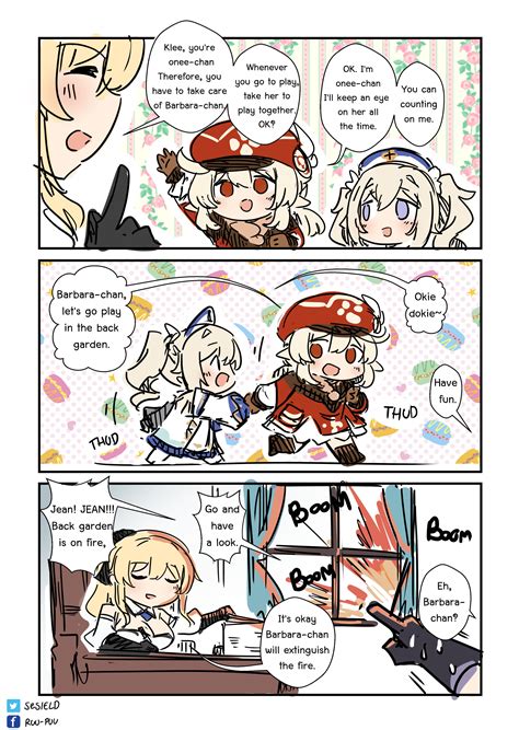 Klee Barbara And Jean Genshin Impact Drawn By Sesield Danbooru