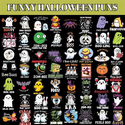 Funny Halloween Puns Png Bundle Cute Halloween Funny Quotes Spooky
