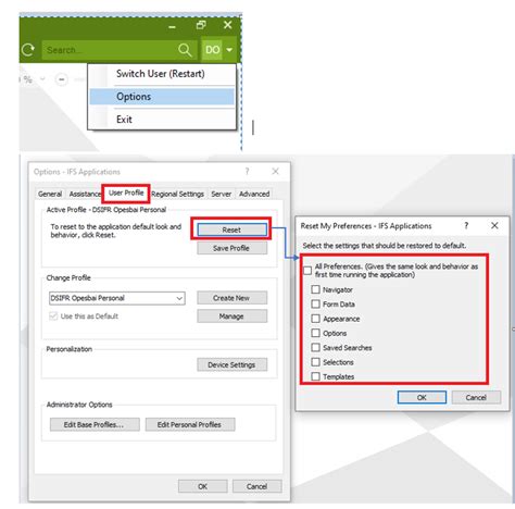 Reset Profile IFS Community