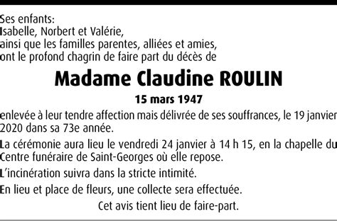 Claudine Roulin Hommages