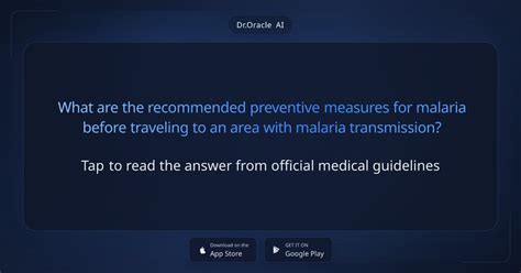 What Are The Recommended Preventive Measures For Malaria Before