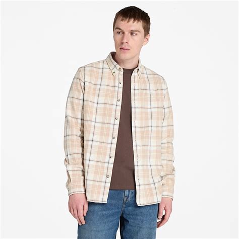 Checked Flannel Shirt For Men In Beige
