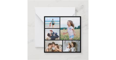 Create Your Own 5 Photo Collage Note Card Zazzle
