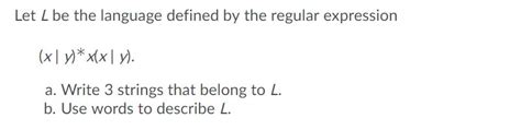 solved let l be the language defined by the regular