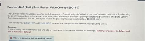solved exercise 14a 6 static ﻿basic present value concepts